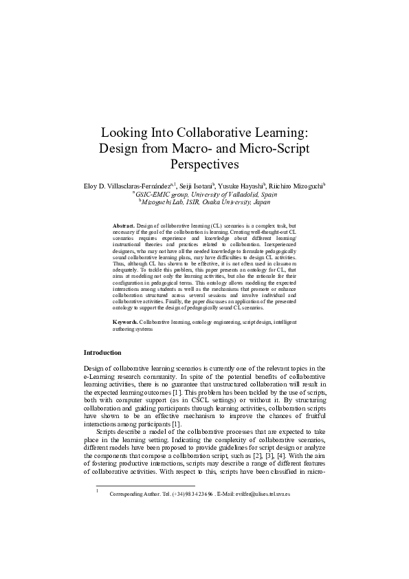 (PDF) Looking into collaborative learning: Design from macro- and micro ...