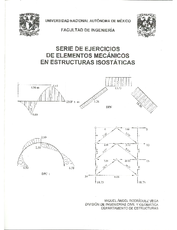 (PDF) SERIE DE EJERCICIOS DE ELEMENTOS MECÁNICOS EN ESTRUCTURAS ISOSTÁTICAS