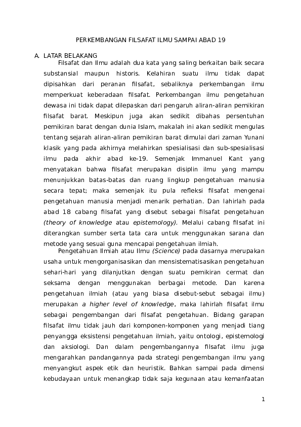 (DOC) Filsafat Ilmu
