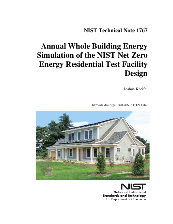 (PDF) Annual Whole Building Energy Simulation of the NIST Net Zero ...