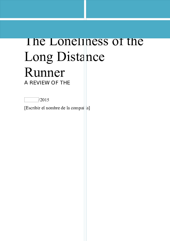 (DOC) The Loneliness of the Long Distance Runner