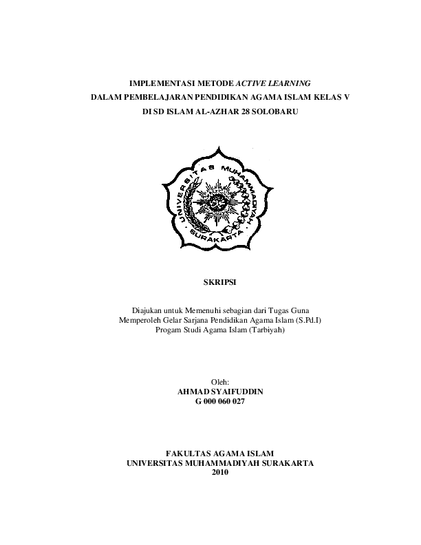 (PDF) IMPLEMENTASI METODE ACTIVE LEARNING (PDF) IMPLEMENTASI METODE ACTIVE LEARNING