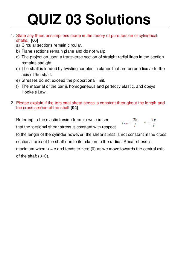 (PDF) Quiz solutions