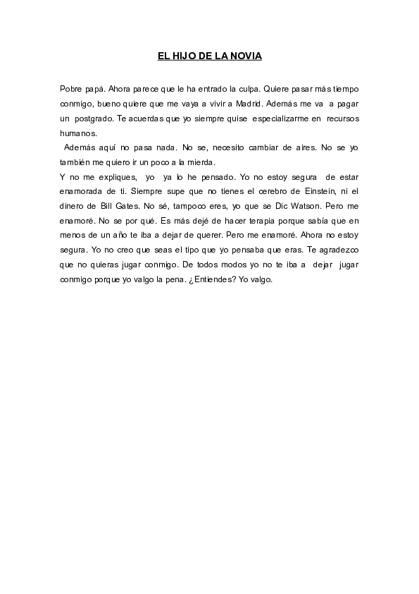 (DOC) El hijo de la novia