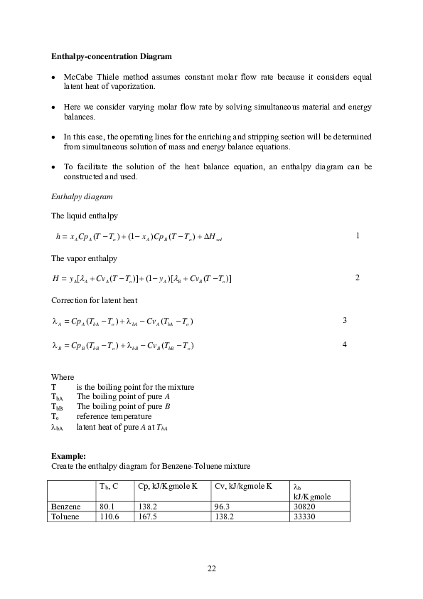 (PDF) Enthalpy-concentration Diagram