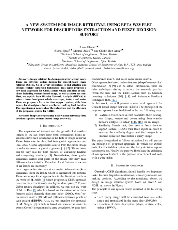 Pdf A New Semantic Approach For Cbir Based On Beta Wavelet Network Modeling Shape Refined By