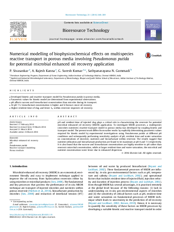 (PDF) Numerical modelling of biophysicochemical effects on multispecies reactive transport in ...