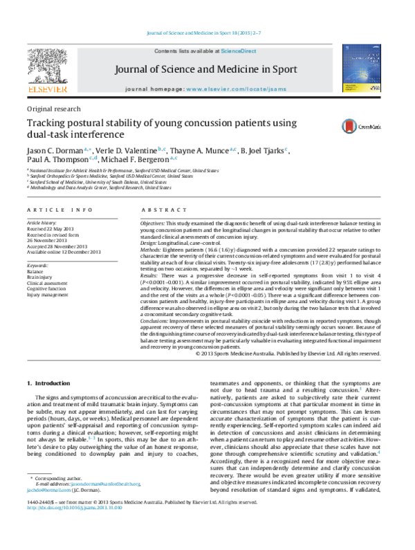 (PDF) Tracking postural stability of young concussion patients using ...