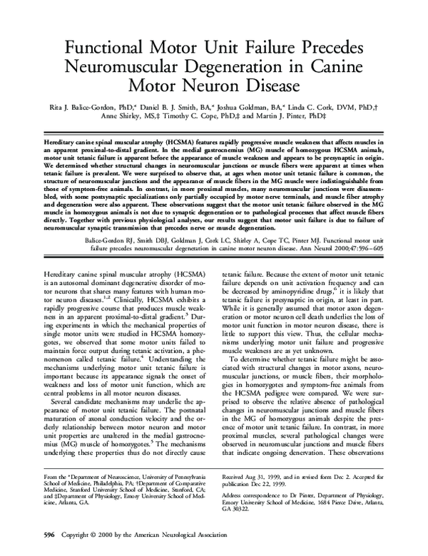 (PDF) Functional motor unit failure precedes neuromuscular degeneration ...