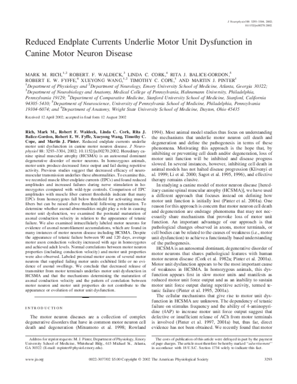 (PDF) Reduced Endplate Currents Underlie Motor Unit Dysfunction in ...
