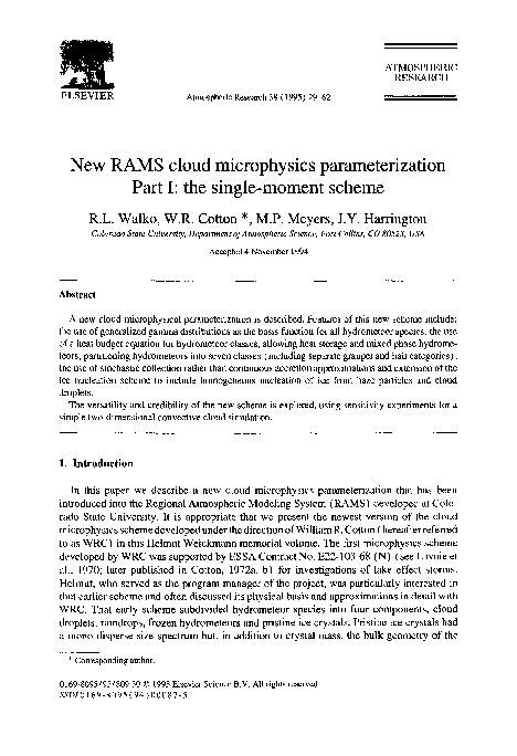 (PDF) New RAMS cloud microphysics parameterization