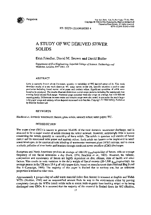 (PDF) A study of WC derived sewer solids