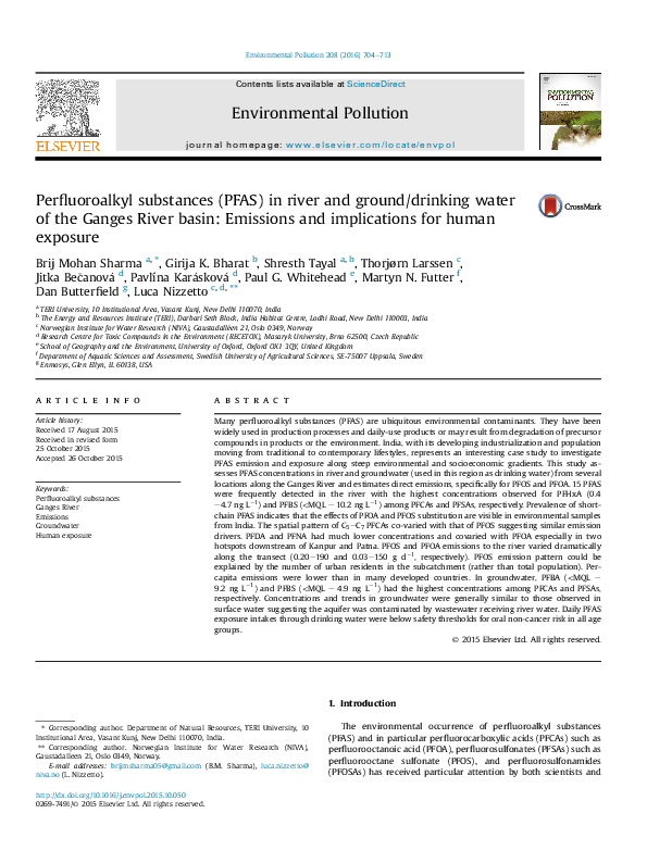(PDF) Perfluoroalkyl substances (PFAS) in river and ground/drinking ...