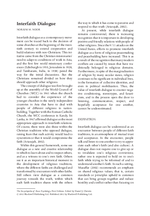 (PDF) Interfaith Dialogue