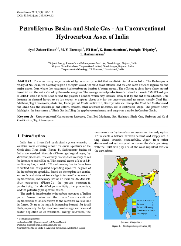 (PDF) Petroliferous Basins and Shale Gas -An Unconventional Hydrocarbon ...