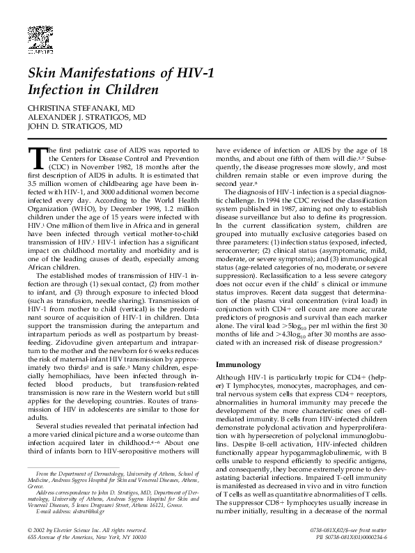 (PDF) Skin manifestations of HIV-1 infection in children