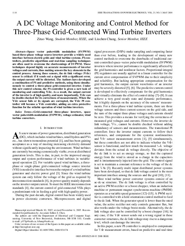 (PDF) A DC Voltage Monitoring and Control Method for Three-Phase Grid ...