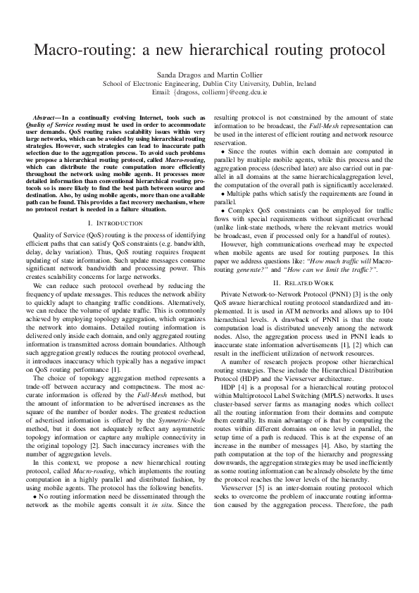 (PDF) Macro-routing: a new hierarchical routing protocol | Sanda ... (PDF) Macro-routing: a new hierarchical routing protocol | Sanda ...