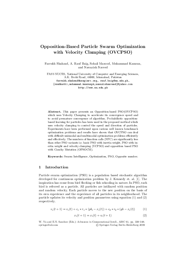 Pdf Opposition Based Particle Swarm Optimization For The Design Of Beta Basis Function Neural