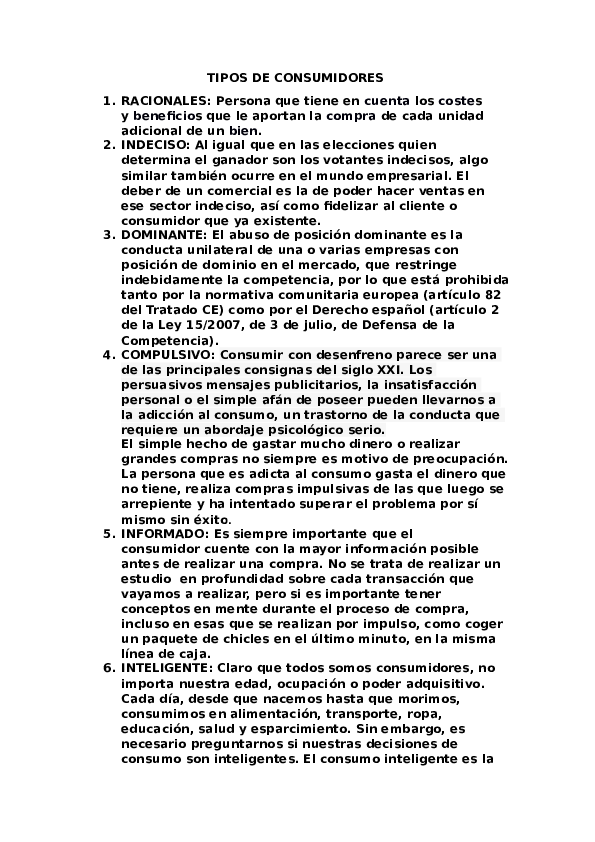 (DOC) TIPOS DE CONSUMIDORES