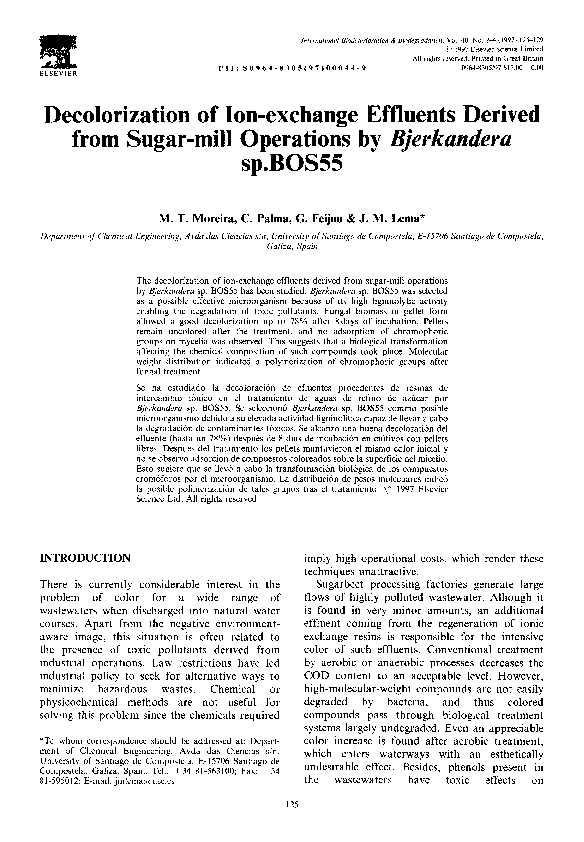 (PDF) Decolorization of ion-exchange effluents derived from sugar-mill ...