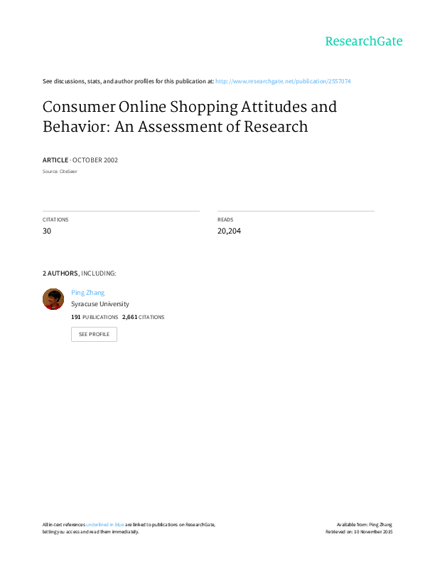 (PDF) -Consumer online shopping attitudes & behavior