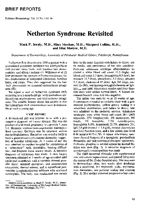 (PDF) Netherton Syndrome Revisited