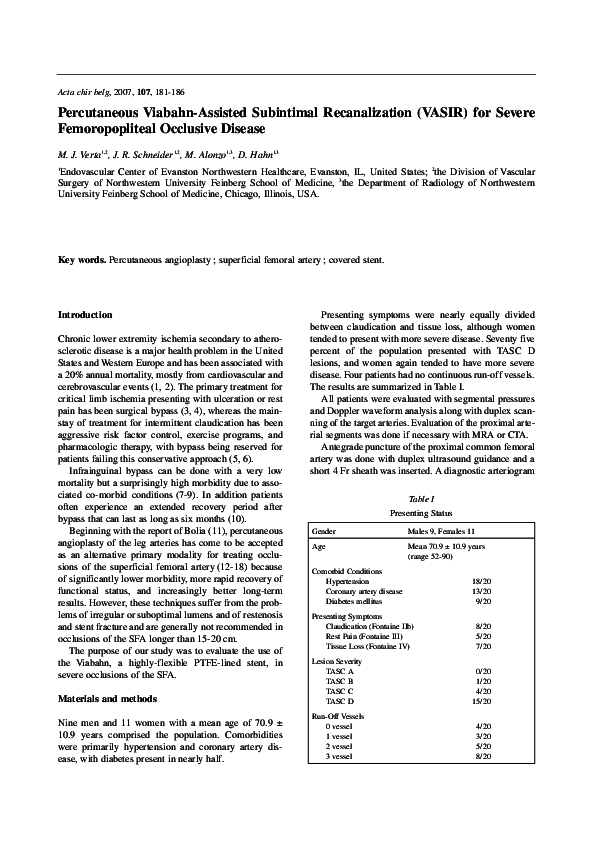 (PDF) Percutaneous Viabahn-assisted Subintimal Recanalization for ...