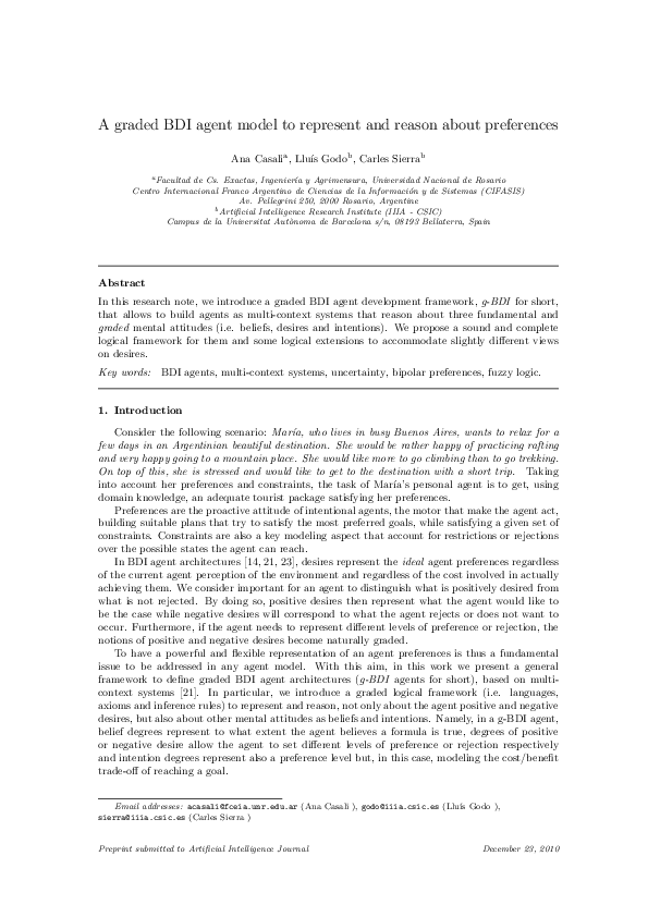 (PDF) A graded BDI agent model to represent and reason about ...