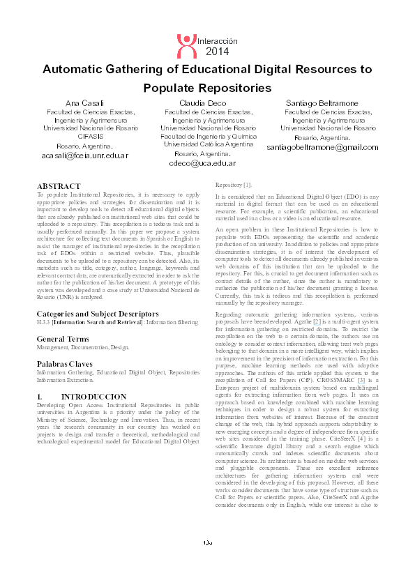 (PDF) Automatic Gathering of Educational Digital Resources to Populate ...
