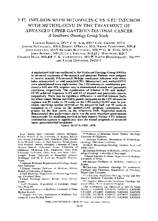 (PDF) 5 FU infusion with mitomycin-C vs. 5 FU infusion with methyl-CCNU ...