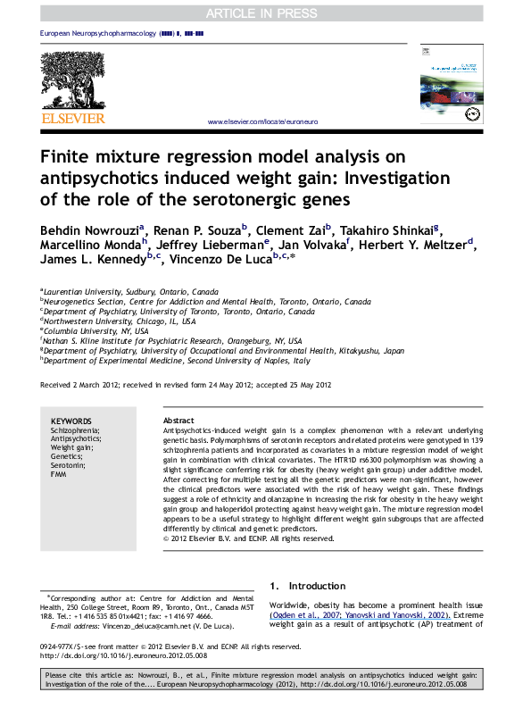 (PDF) Finite mixture regression model analysis on antipsychotics induced weight gain ...