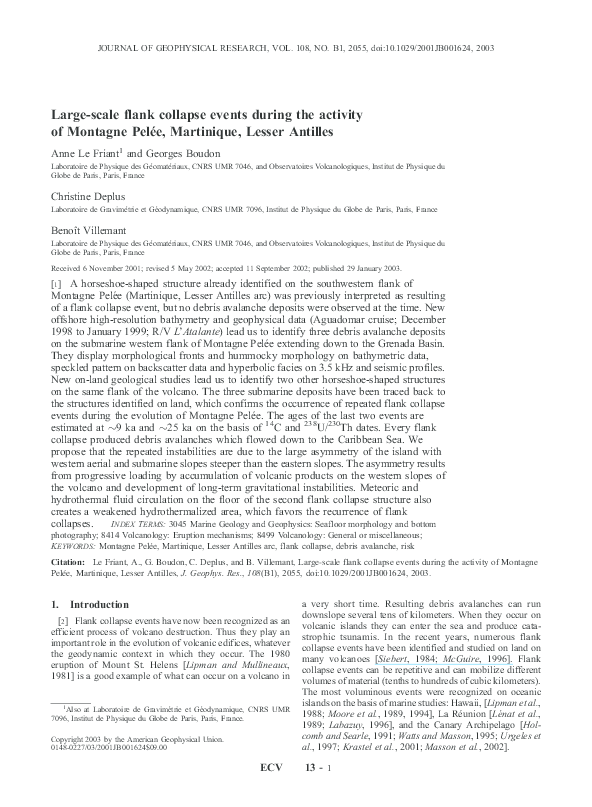 (PDF) Large-scale flank collapse events during the activity of Montagne ...