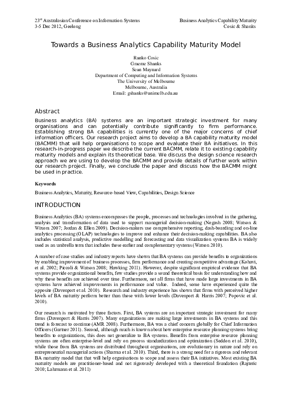 (DOC) Towards a Business Analytics Capability Maturity Model