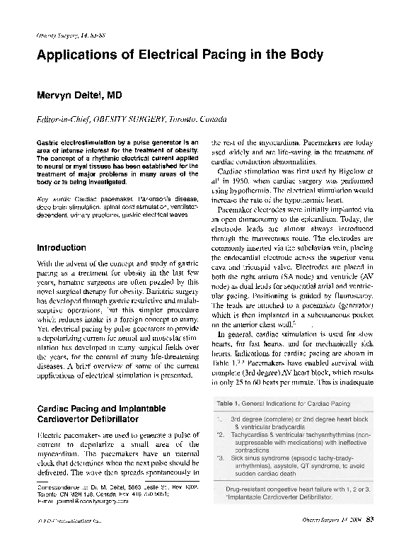 (PDF) Applications of Electrical Pacing in the Body