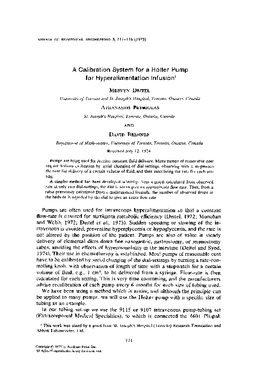 (PDF) A calibration system for a holter pump for hyperalimentation infusion