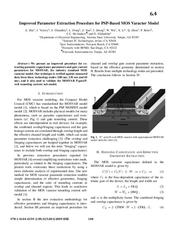 (PDF) Improved Parameter Extraction Procedure for PSP-Based MOS Varactor Model