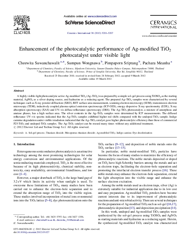 (PDF) Enhancement of the photocatalytic performance of Ni-loaded TiO2 ...