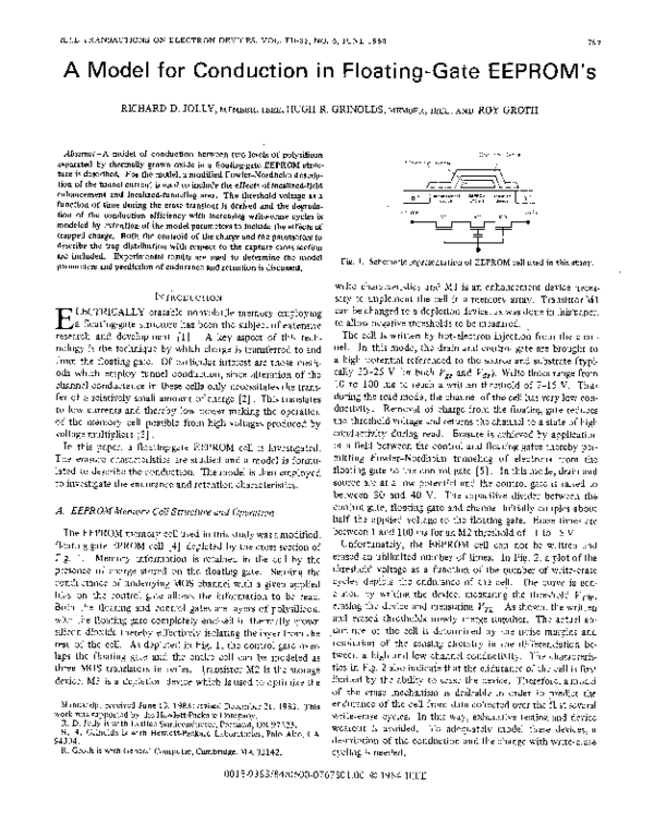 (PDF) A model for conduction in floating-gate EEPROM's | Hugh Grinolds - Academia.edu