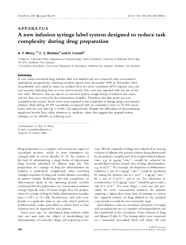 (PDF) A new infusion syringe label system designed to reduce task ...