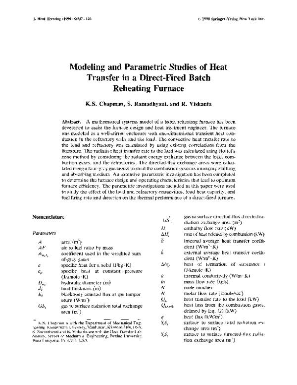 (PDF) Modeling and parametric studies of heat transfer in a direct ...