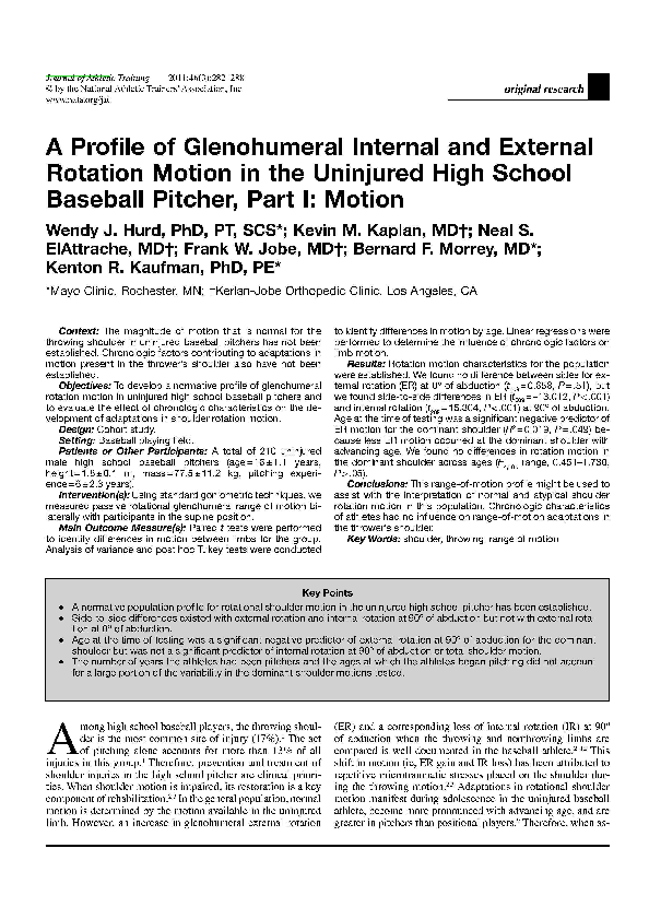(PDF) A profile of glenohumeral internal and external rotation motion ...