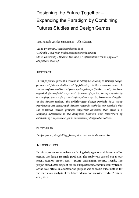 (PDF) Designing the Future Together - Expanding the Paradigm by ...