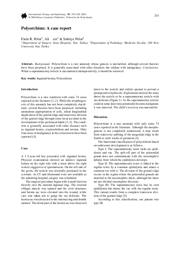 (PDF) Polyorchism: A case report