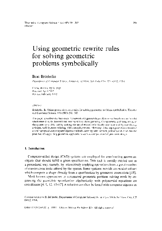 (PDF) Using geometric rewrite rules for solving geometric problems ...