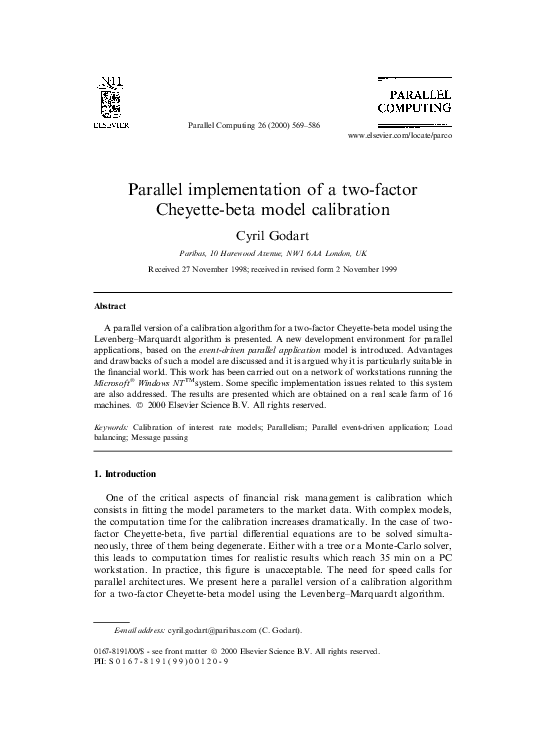 (PDF) Parallel implementation of a two-factor Cheyette-beta model ...