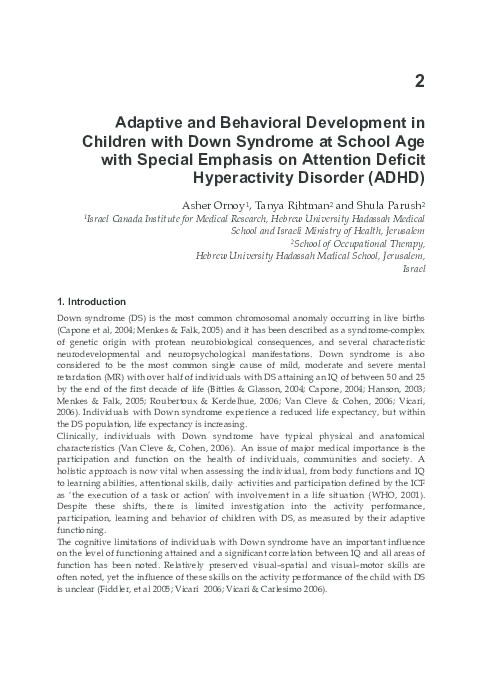 (PDF) Adaptive and Behavioral Development in Children with Down ...