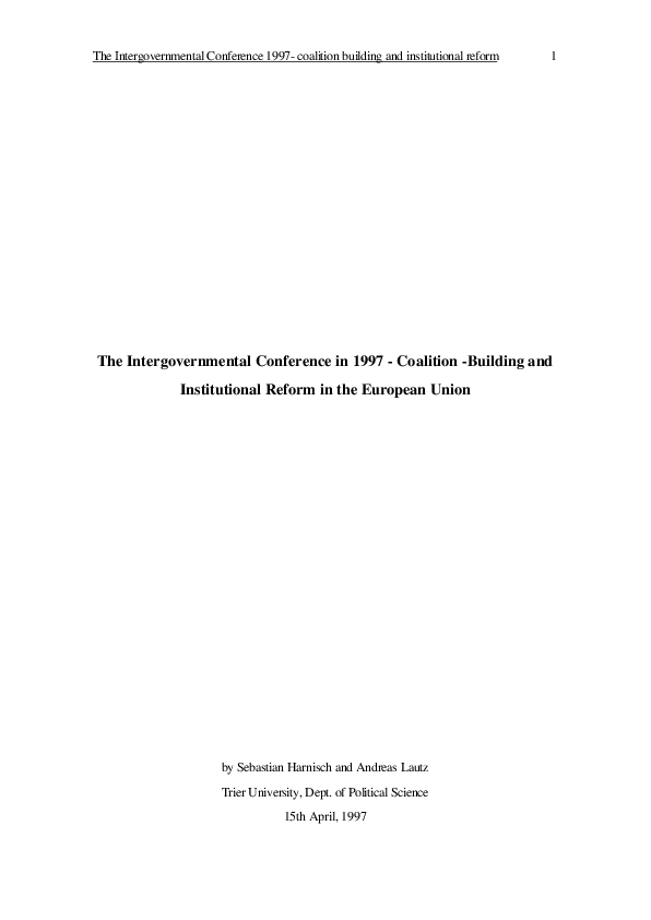 (PDF) The Intergovernmental Conference 1997-coalition building and ...
