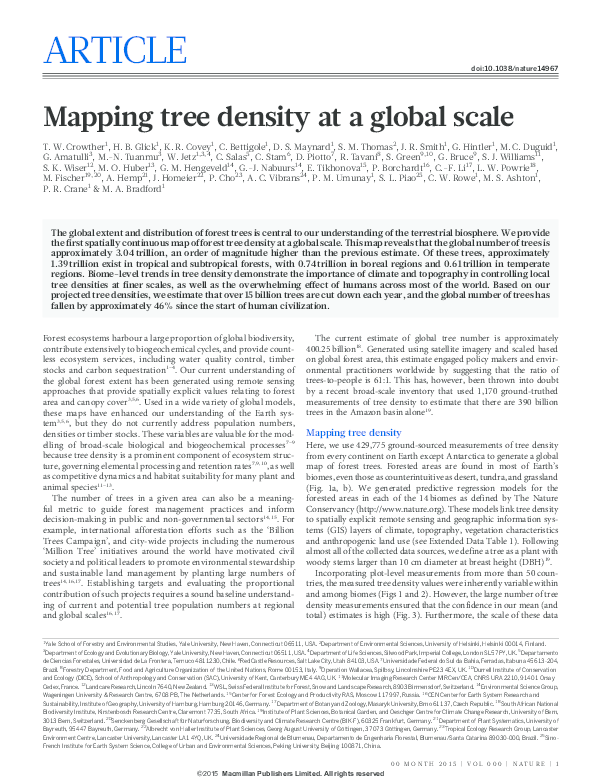 (PDF) Mapping tree density at a global scale