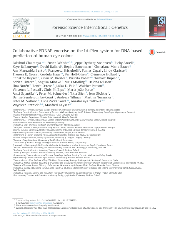 (PDF) Collaborative EDNAP exercise on the IrisPlex system for DNA-based ...